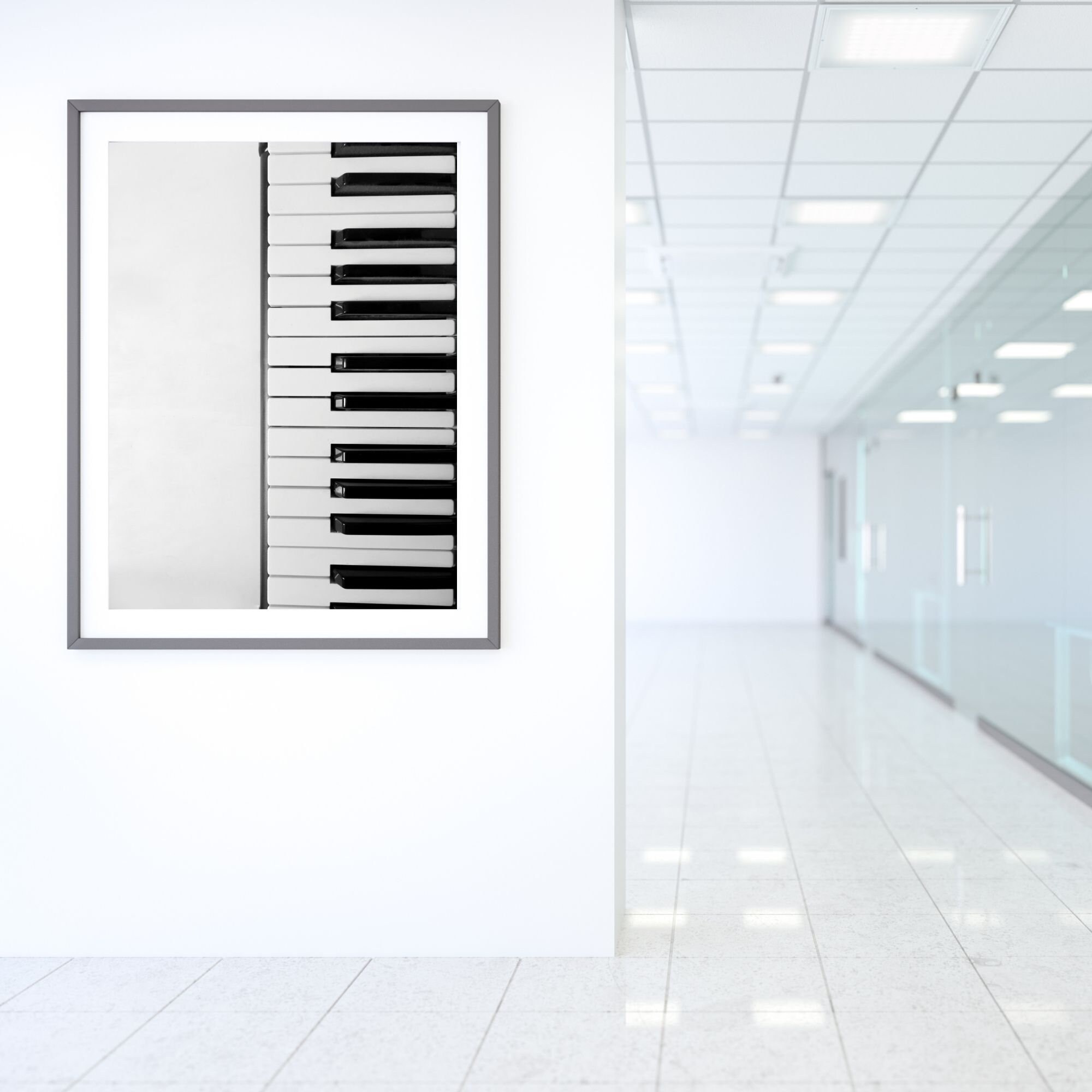 Piano Keys Black and White Wall Art, DIGITAL DOWNLOAD, Piano Print ...