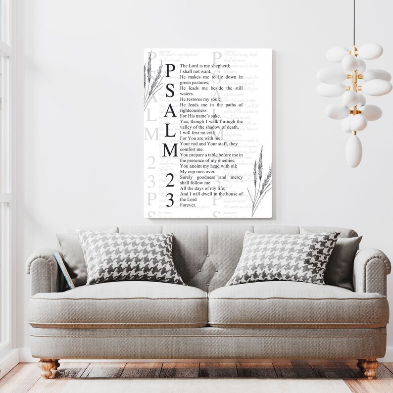 Psalm 23 Scripture Wall Art, Bible Verse Digital Print, Print and Frame ...