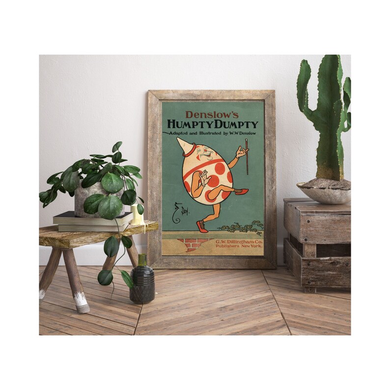 Humpty Dumpty Art Print, Classic Storybook Book Cover Replica ...