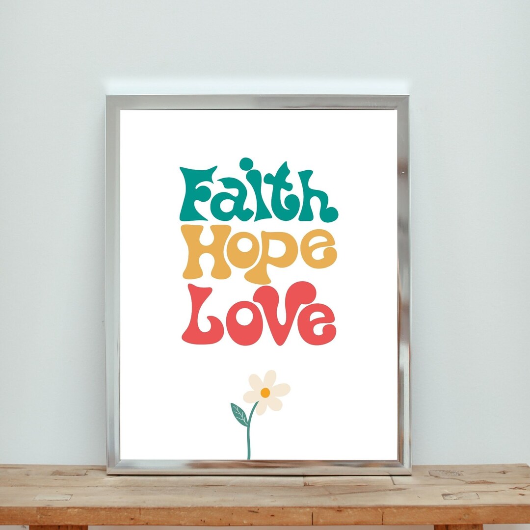 Faith Hope Love Poster Print, Motivational Print, Positive Wall Art ...