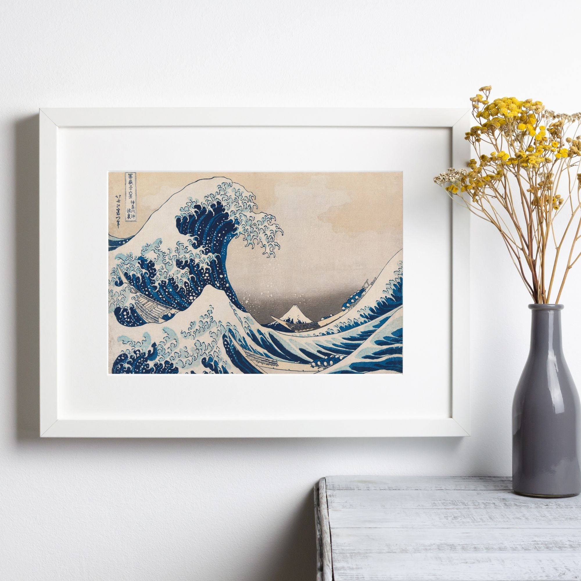 Vintage Japanese Woodcut Print | Hokusai's Under the Wave off Kanagawa ...