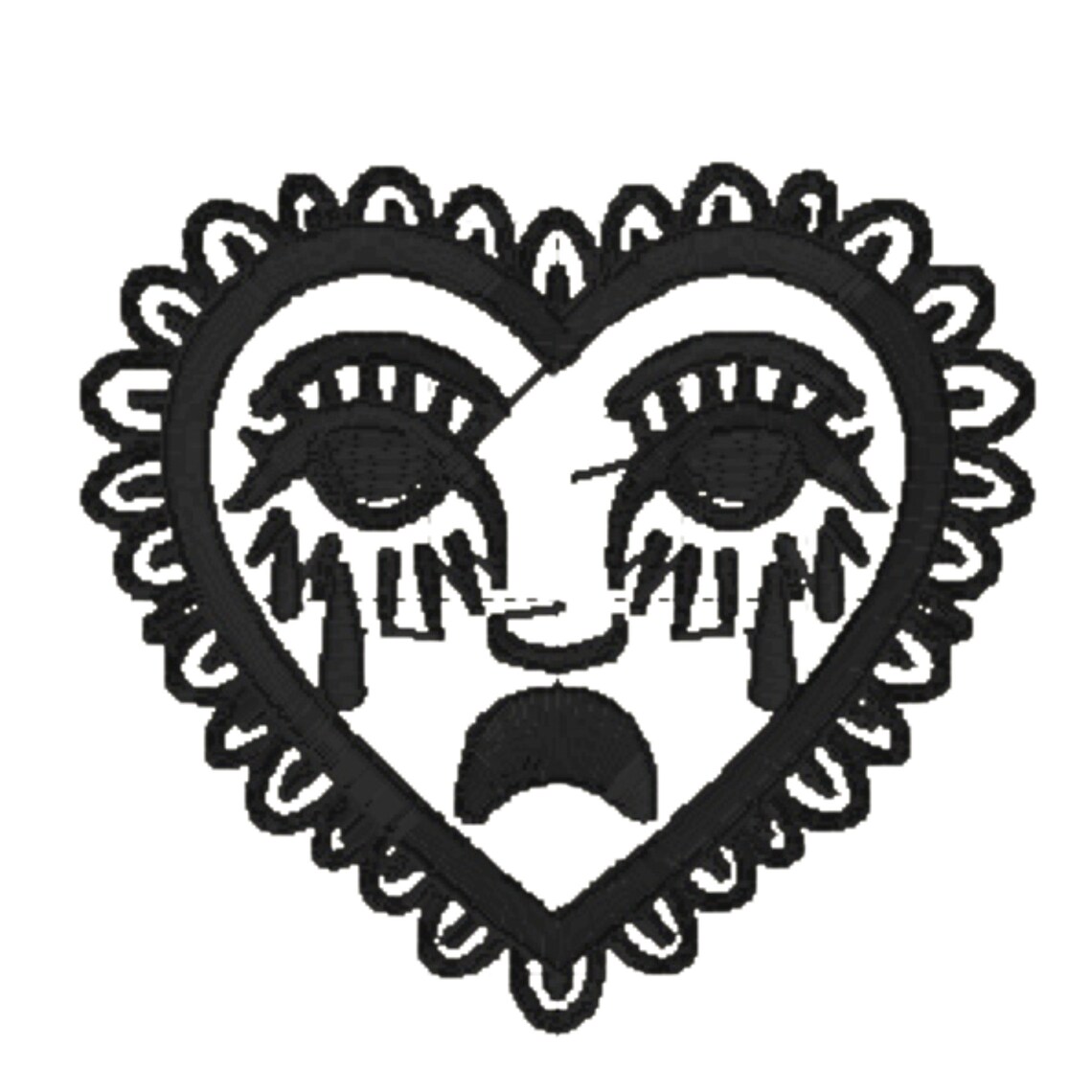 Crying Heart PES Embroidery File // PES File / Traditional Tattoo ...