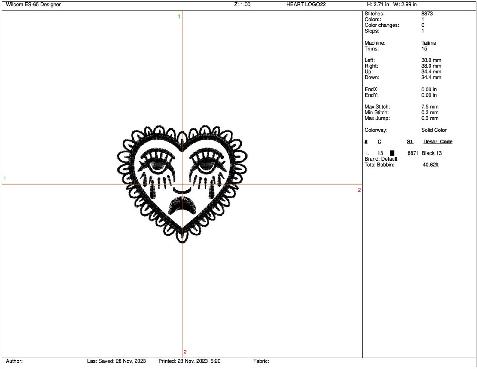 Crying Heart PES Embroidery File // PES File / Traditional Tattoo ...