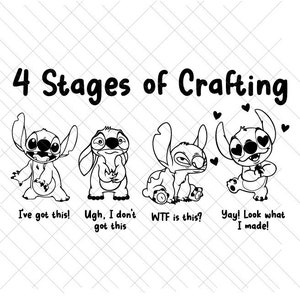 Four Stages of Crafting Svg Png Eps File, Stitch Crafting Stages, Small ...