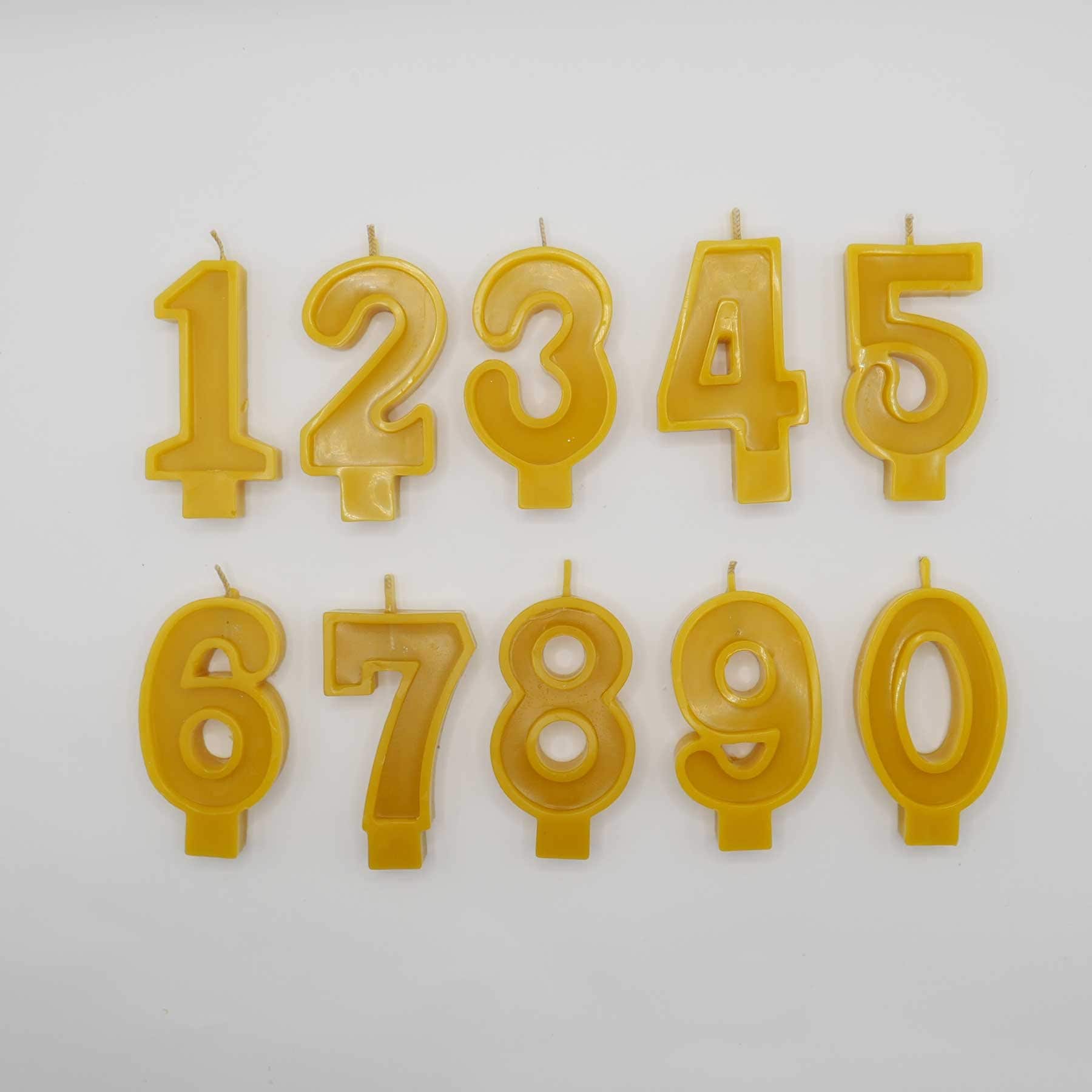 Pure Beeswax Number Birthday Candles Veronica Studio Stick No Color ...