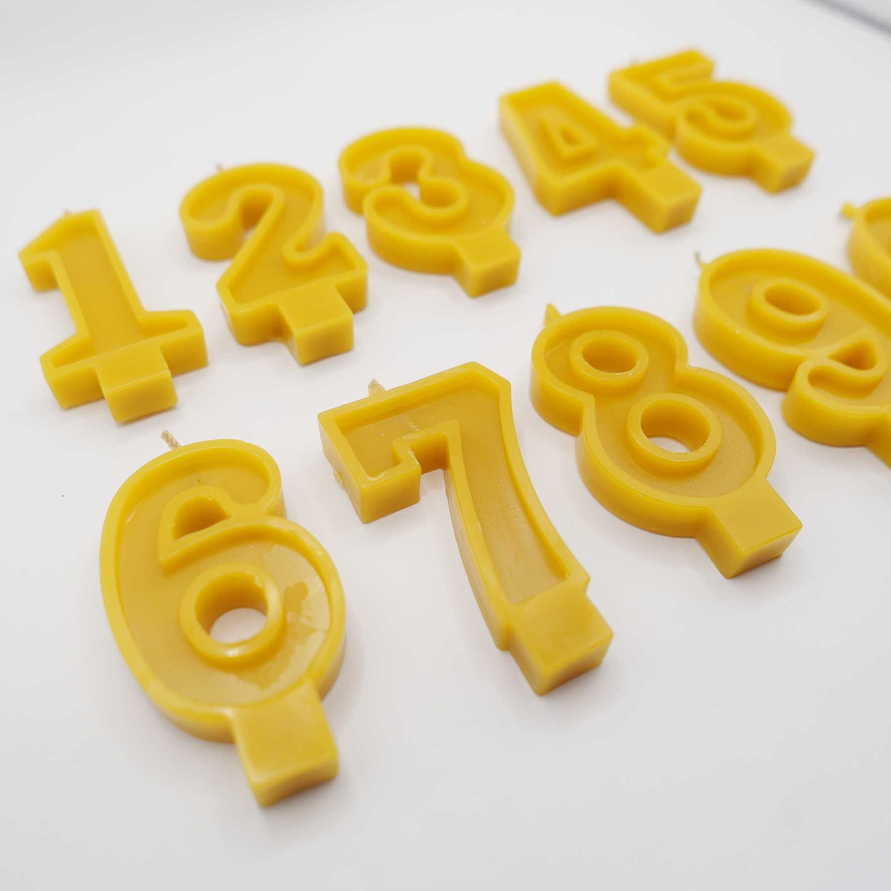 Pure Beeswax Number Birthday Candles Veronica Studio Stick No Color ...