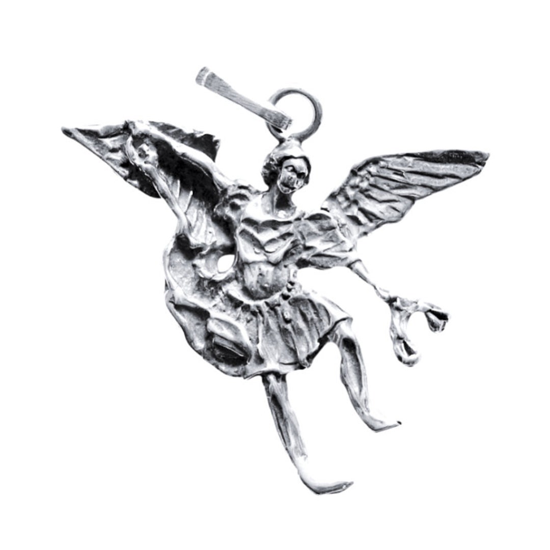 Archangel Michael Silver Pendant 4cm - Etsy