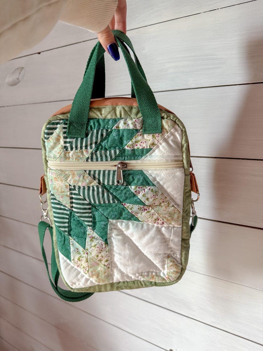 Quilted Book Bag: Upcycled Vintage Fabric, Handmade - Etsy