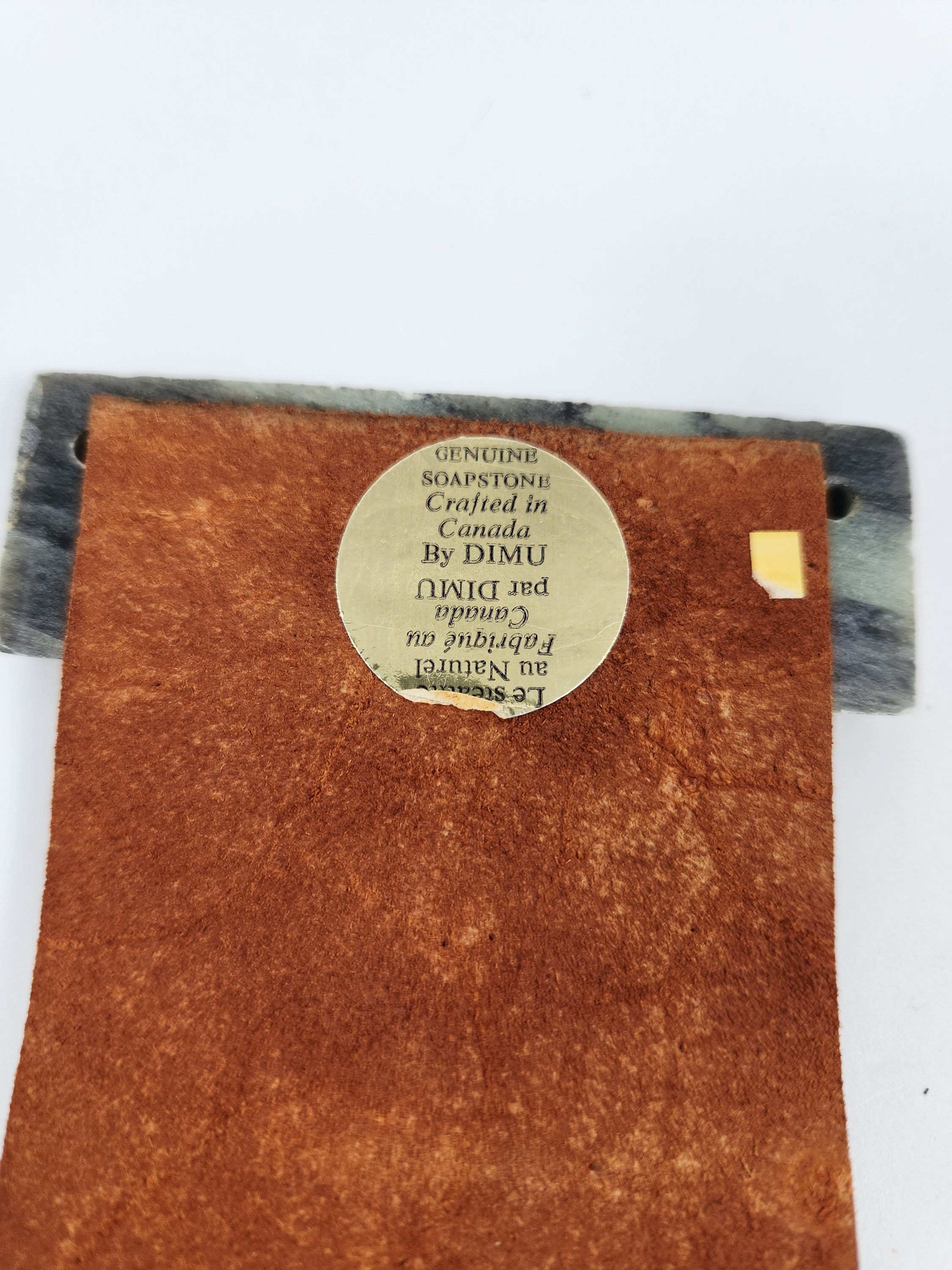 A Vintage Inuit Themed Soapstone Etching Series on Leather by DIMU ...