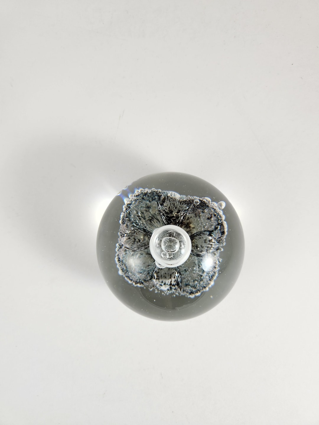 A Cool Vintage Glass Paperweight With Controlled Black Bubbles - Etsy