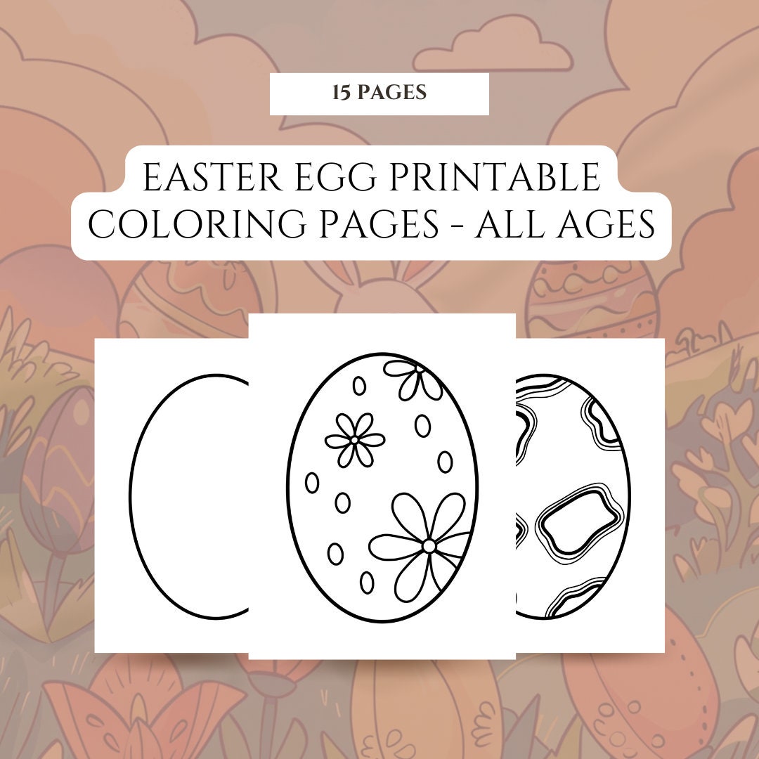 Simple Easter Egg Coloring Pages: 11 Easy Designs 4 Blank Templates for ...