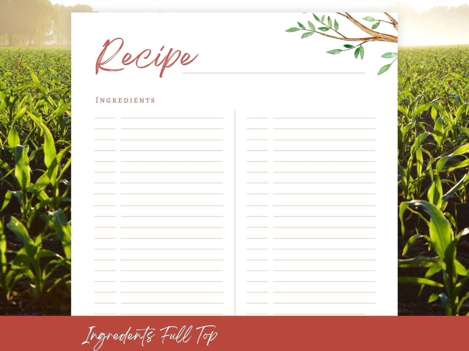 Printable Farm Recipe Pages Cookbook Binder Pages Recipe - Etsy