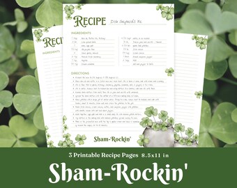 Printable Patriotic Recipe Pages | Custom Cookbook | Recipe Card Full ...