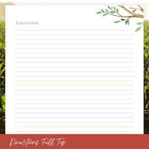 Printable Farm Recipe Pages Cookbook Binder Pages Recipe - Etsy