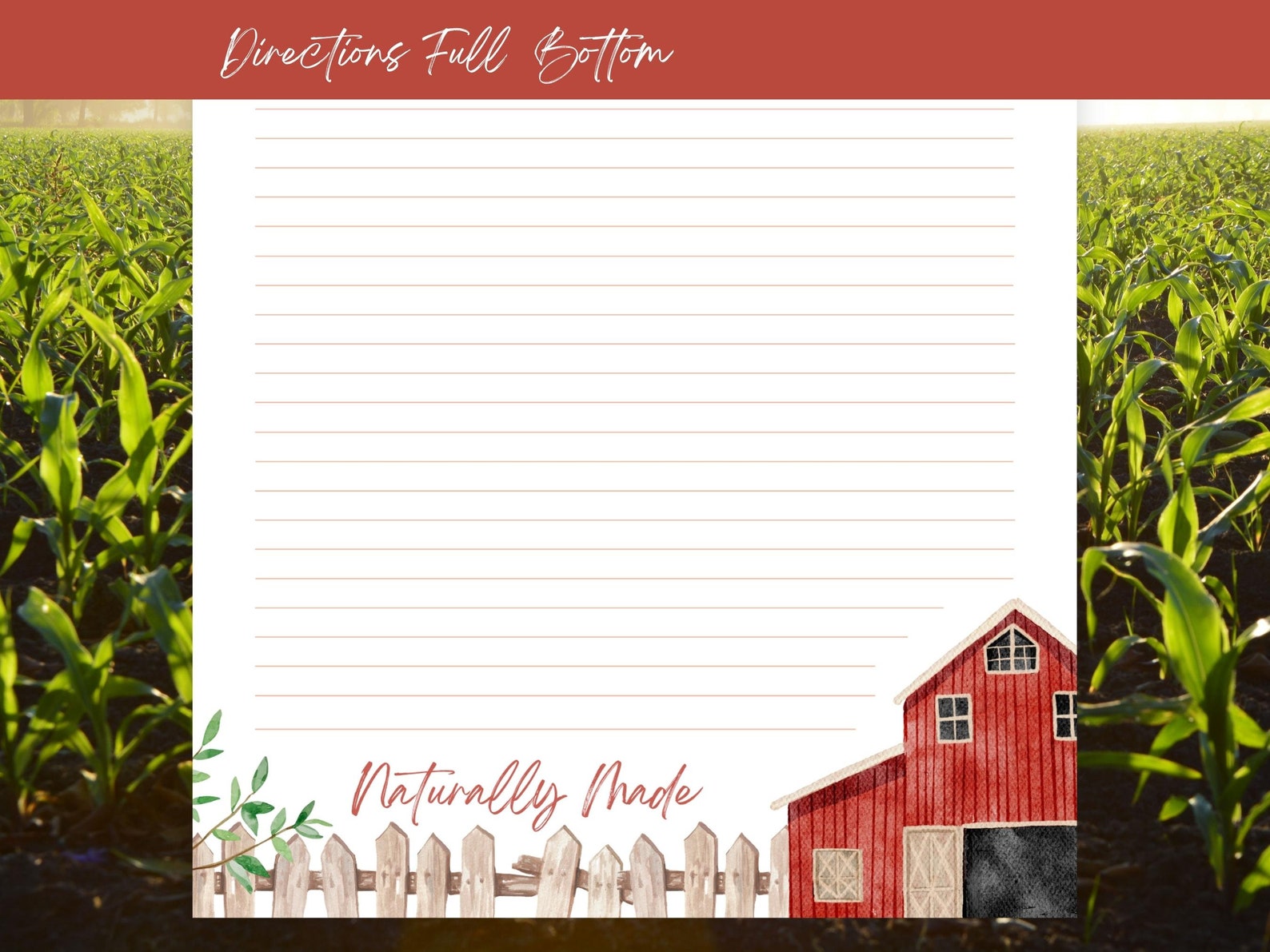 Printable Farm Recipe Pages Cookbook Binder Pages Recipe - Etsy