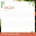 Printable Tropical Orange Recipe Pages | Custom Cookbook | Recipe Card ...