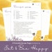 Printable Bee Recipe Pages | Cookbook Binder Pages | Recipe Card Full ...
