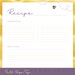 Printable Bee Recipe Pages | Cookbook Binder Pages | Recipe Card Full ...