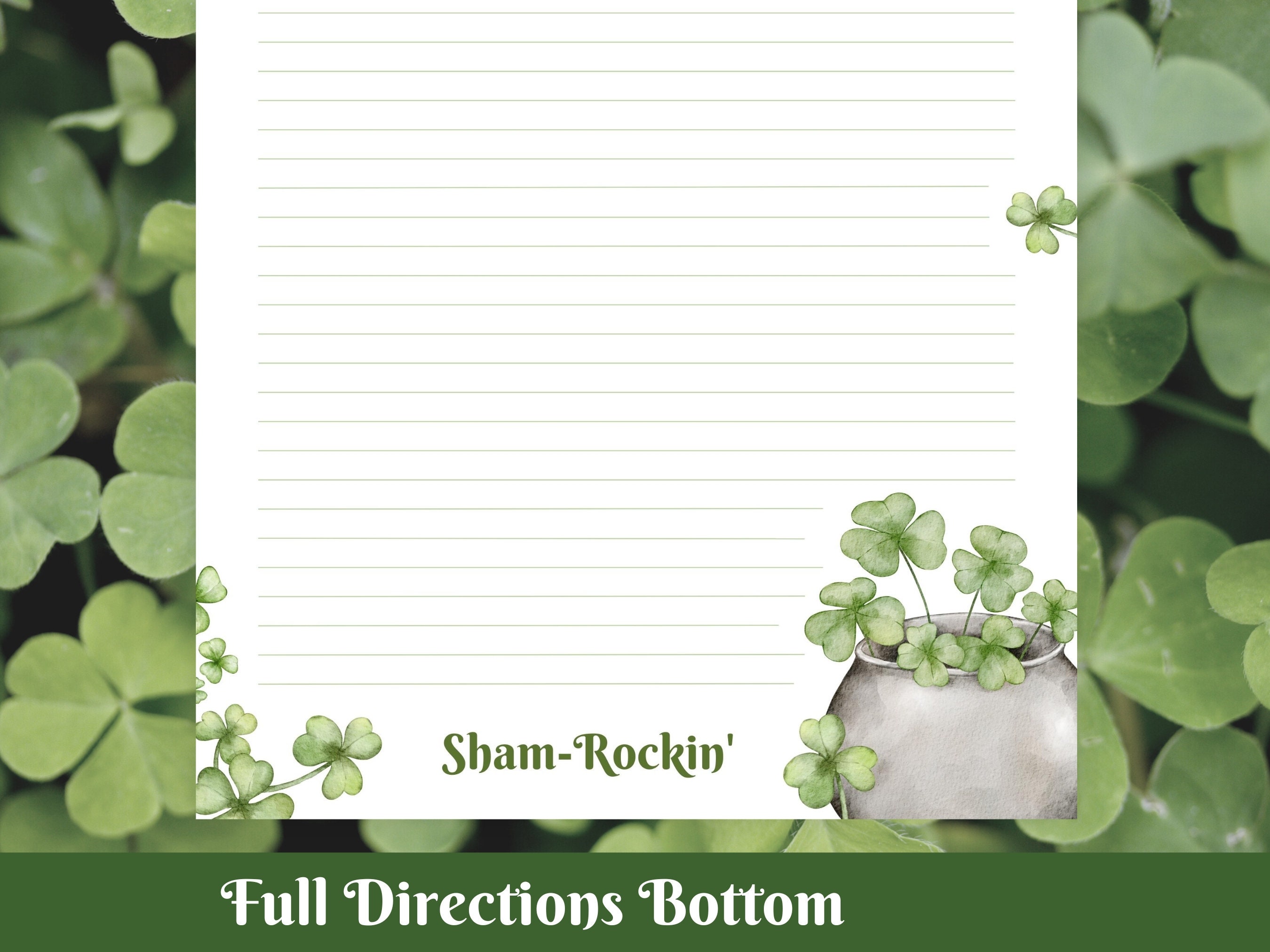 Printable Shamrock / Irish Recipe Pages | Custom Cookbook | Recipe Card ...