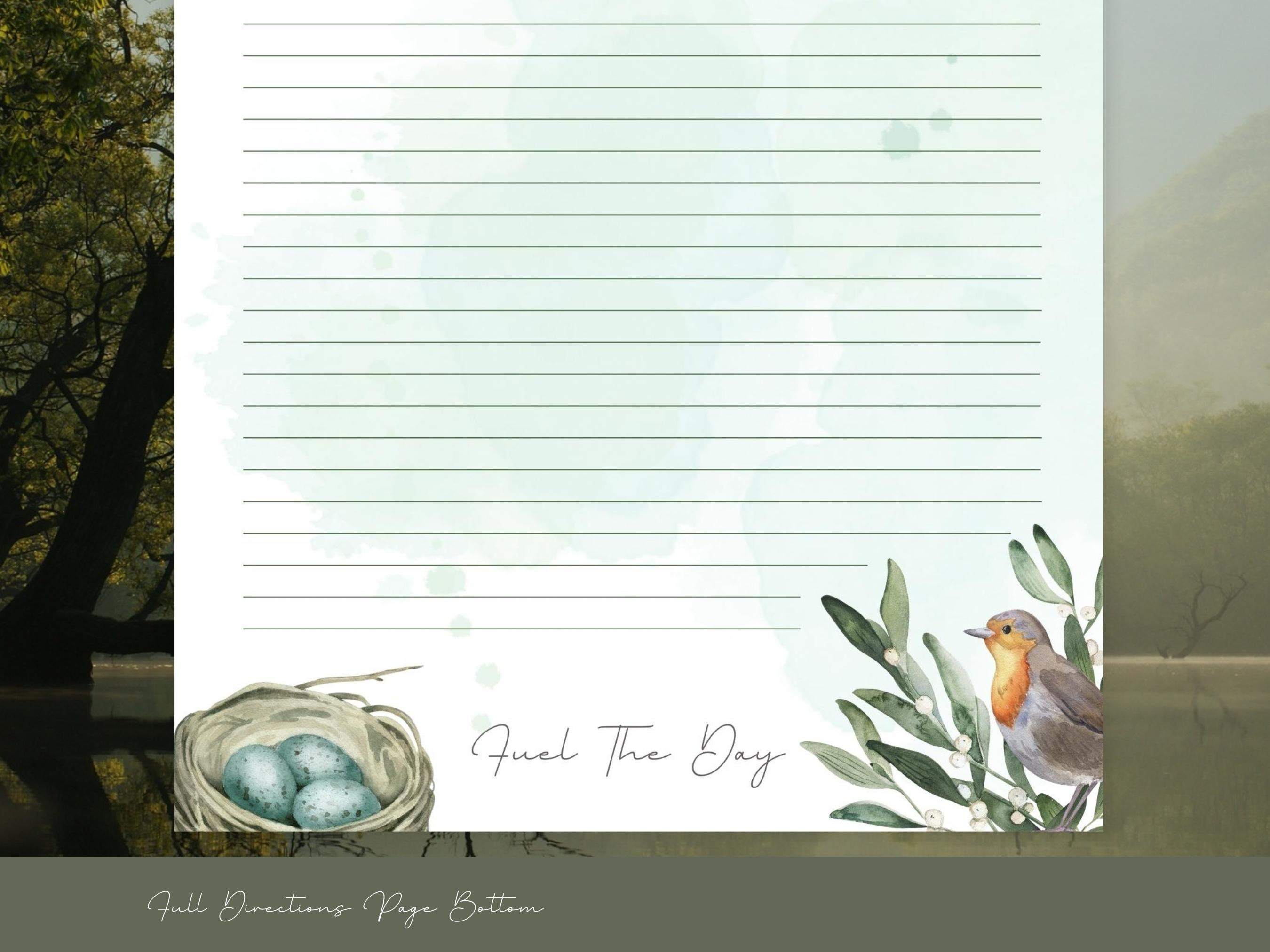 Printable Nature Bird Recipe Pages | Cookbook Binder Pages | Recipe ...