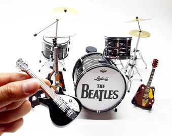 The Beatles Miniature Drums and Guitar - Etsy
