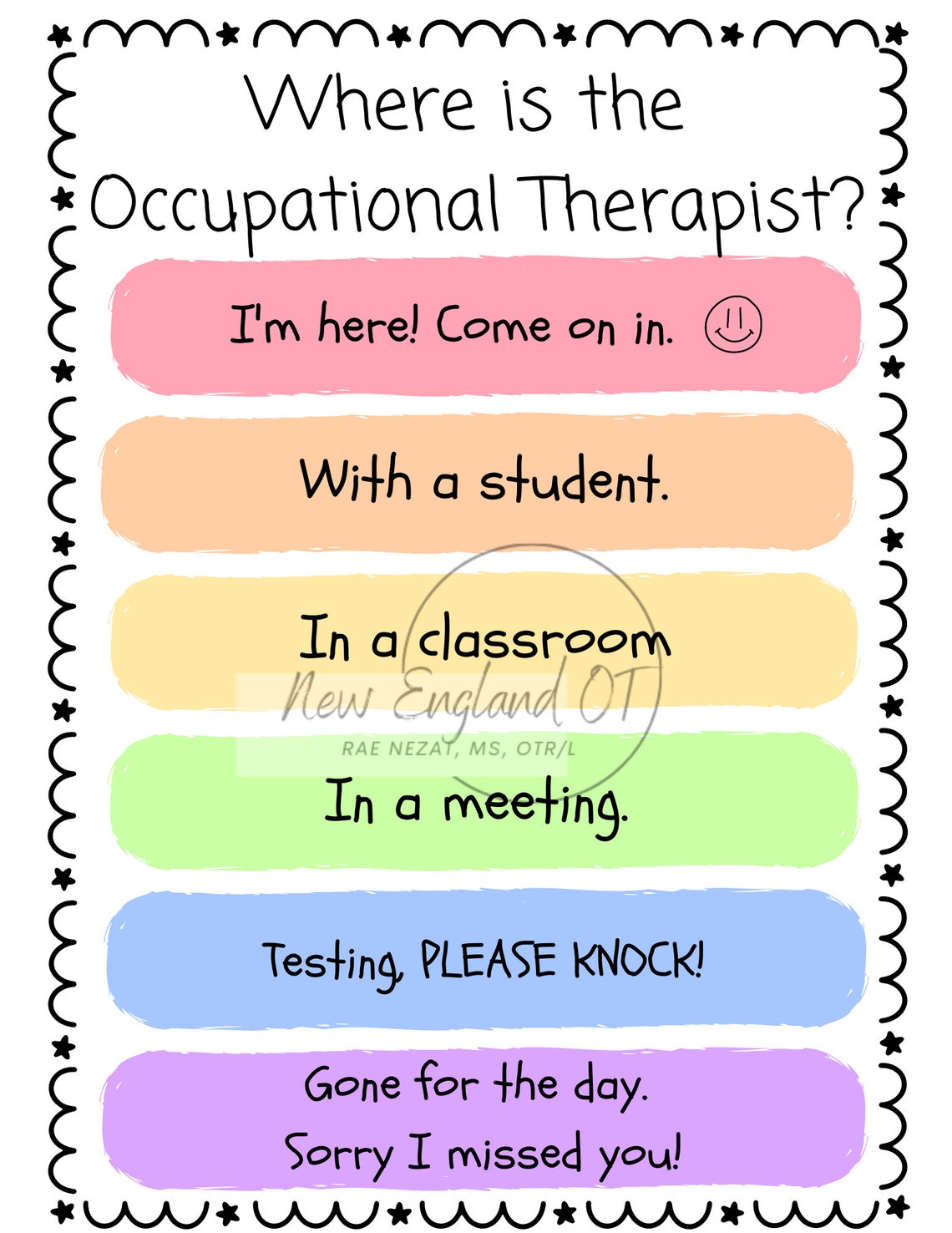 Occupational Therapy Door Sign - Etsy