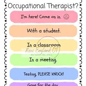 Occupational Therapy Door Sign - Etsy