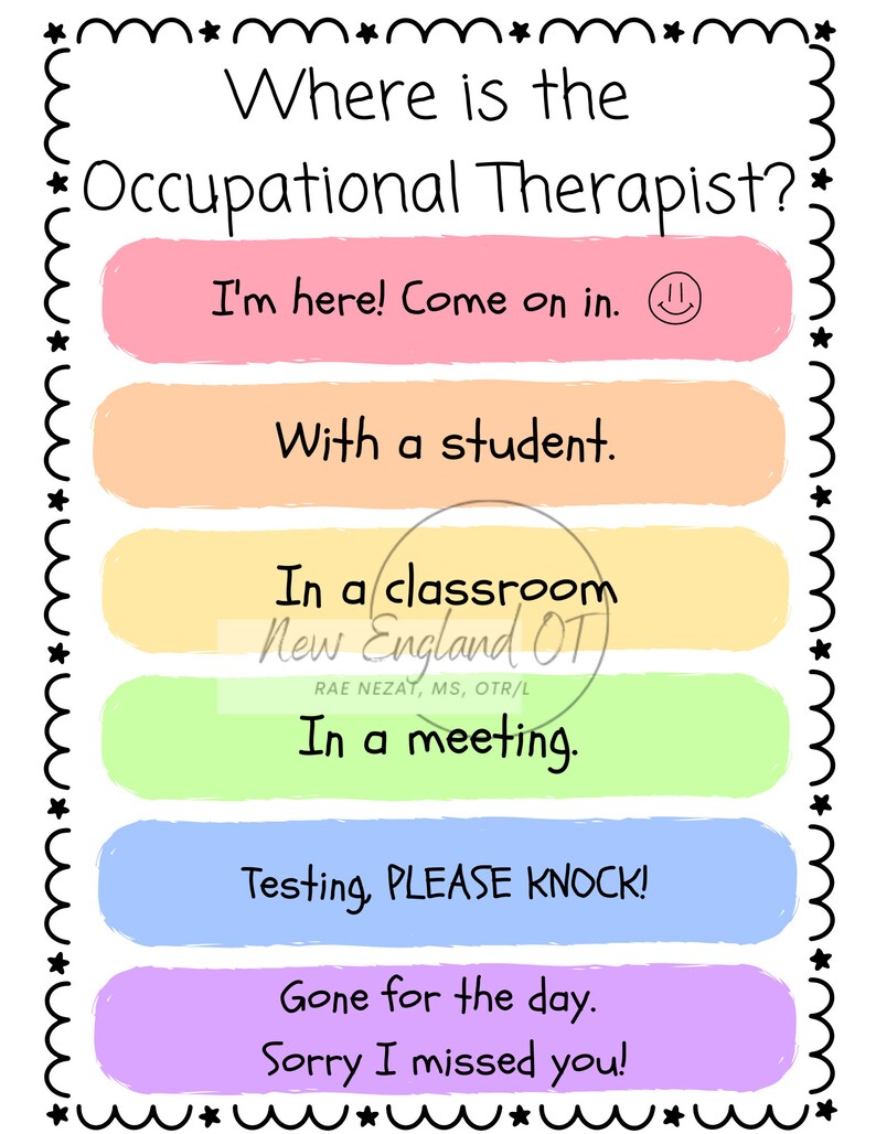 Occupational Therapy Door Sign - Etsy