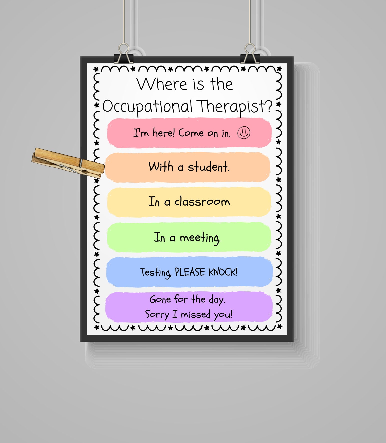 Occupational Therapy Door Sign - Etsy
