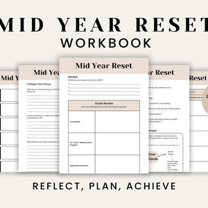Mid Year Reset Workbook 2024 Mid Year Goals Setting Worksheet, Personal Review, 6 Month Goal ...