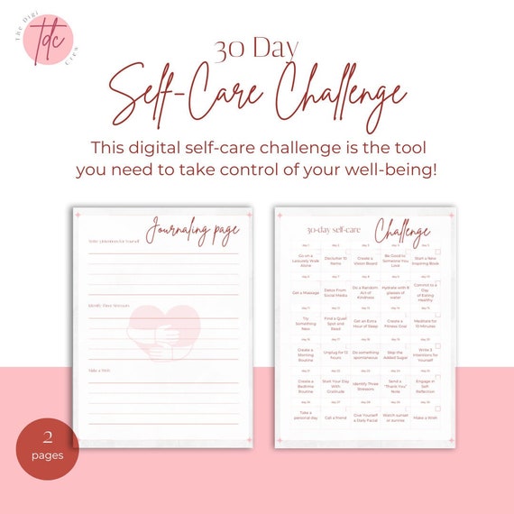 Self-care Checklist Printables Daily Wellbeing Pages - Etsy