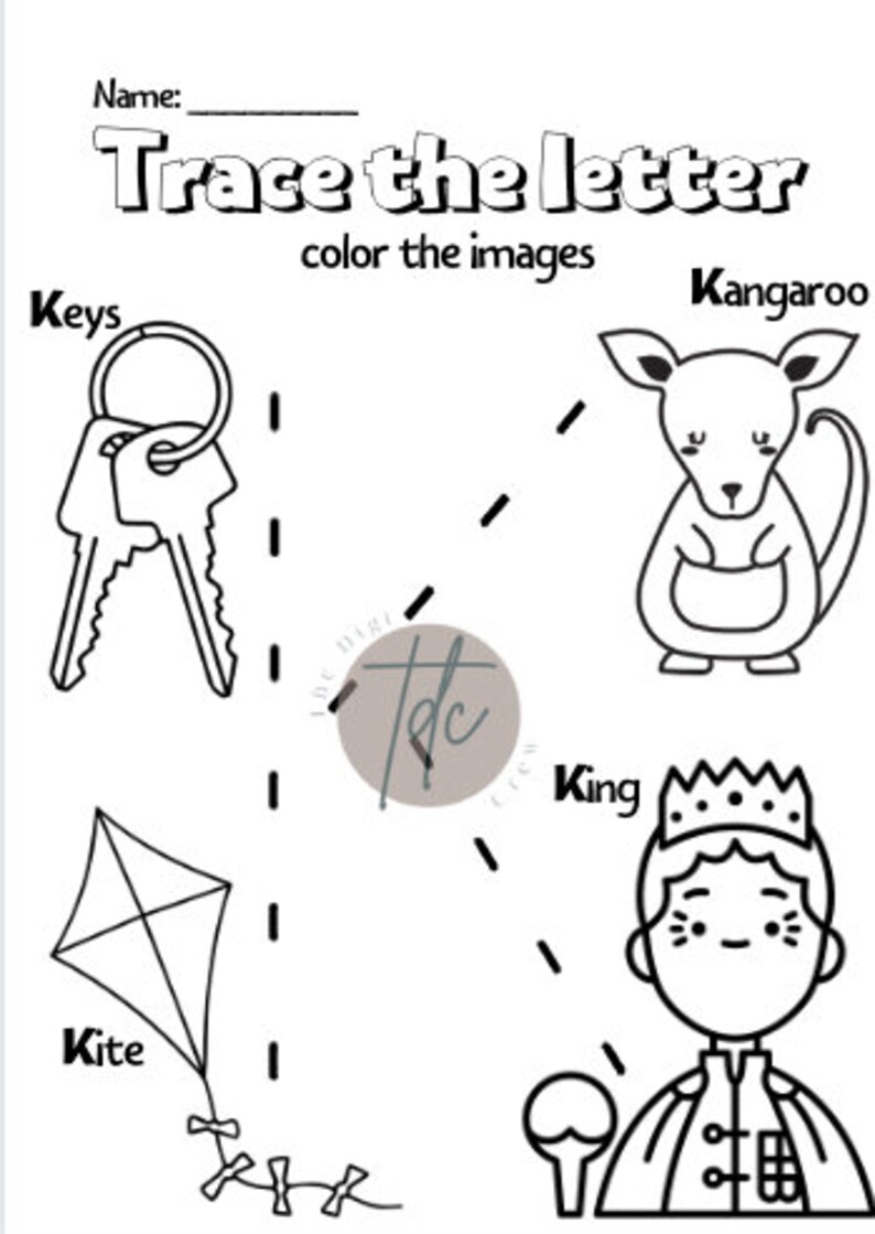 A to Z Tracing Sheet, Handwriting Practice, Kid's Coloring Page, Trace ...