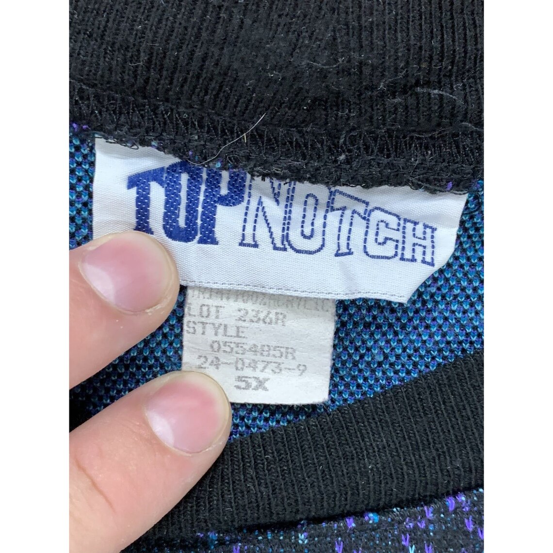 Vintage Oversized 2000s Top Notch Blue Tonal Floral Knit Sweater ...