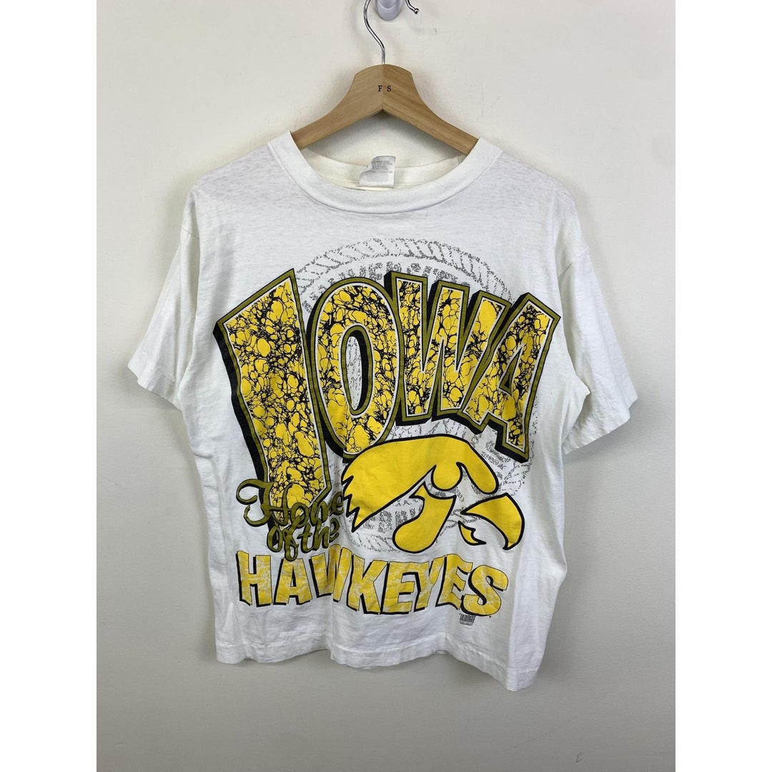 Vintage 1980s Iowa Hawkeyes All Over Print Tee Shirt Mens Womens ...