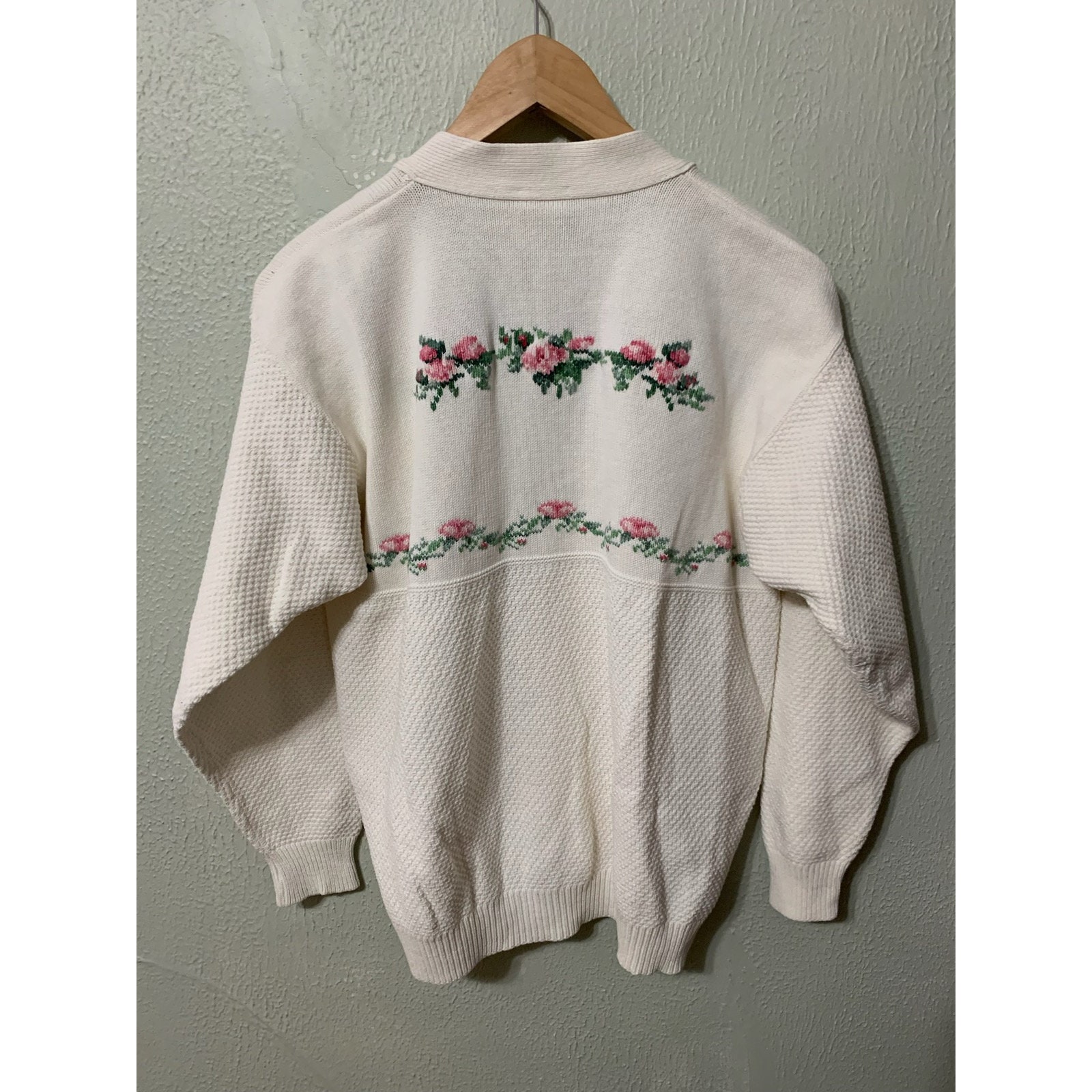 Vintage Bouquet Chain Knit Cardigan - Etsy