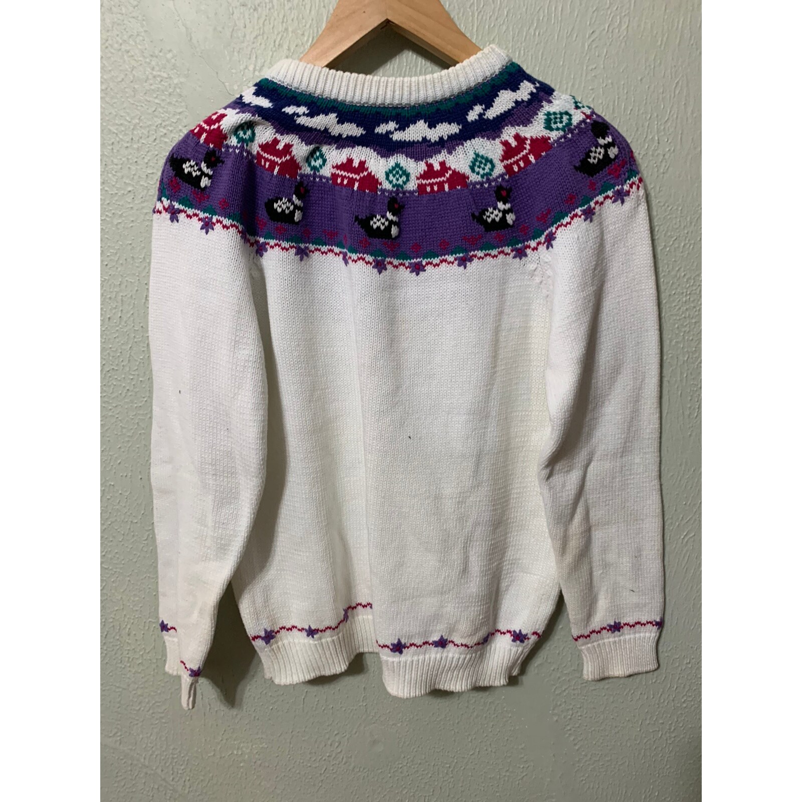 Vintage Heliotrope Loon Ring Neck Knit Sweater - Etsy