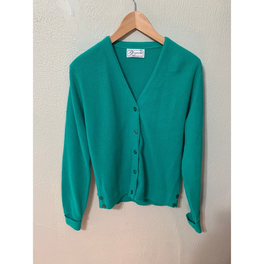 Vintage Cyan Blank Knit Cardigan Cute Cozy Knit Sweater Light Sweater ...