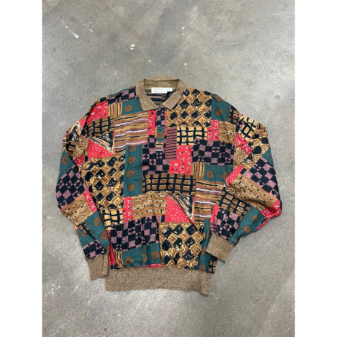 Vintage Funky Patchwork Rugby Shirt - Etsy