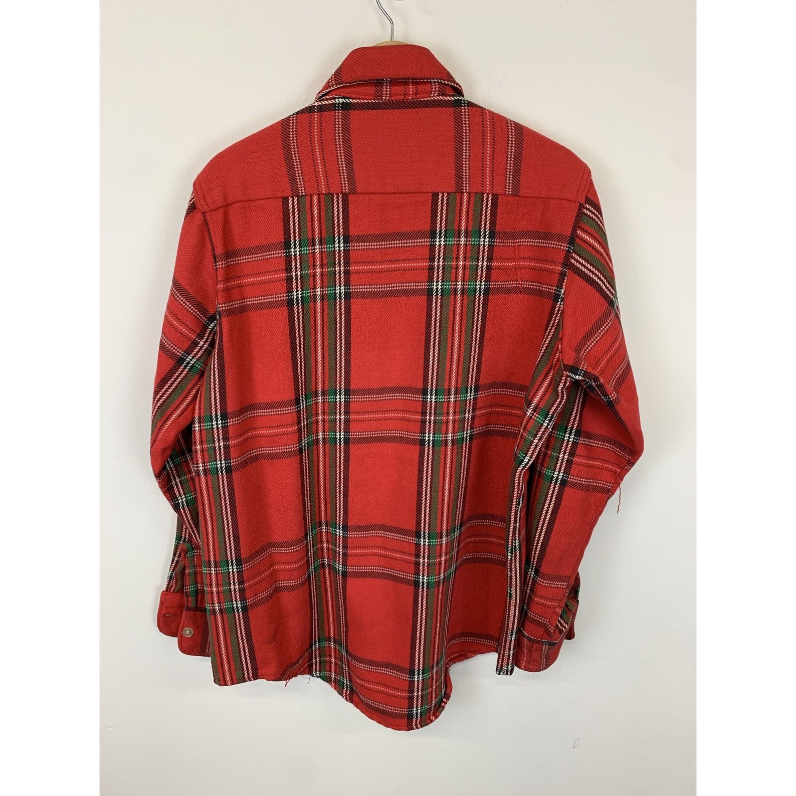 Vintage 1980s Golden Key Red Green Check Thick Heavy Flannel Size M ...