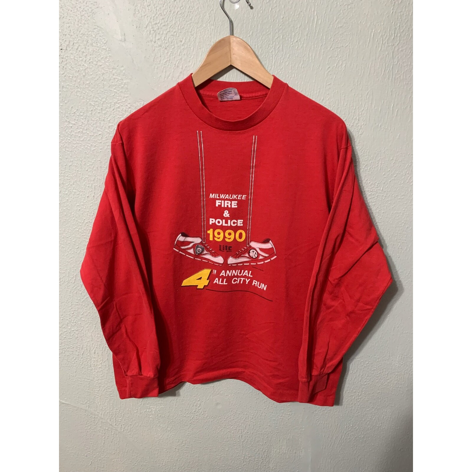 Vintage 1990 Milwaukee Fire and Police Longsleevevintage Tshirt - Etsy