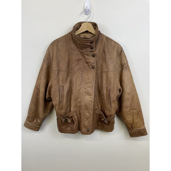 Cyber Monday Deal Vintage 1990s Leather Bomber Jacket… - Gem