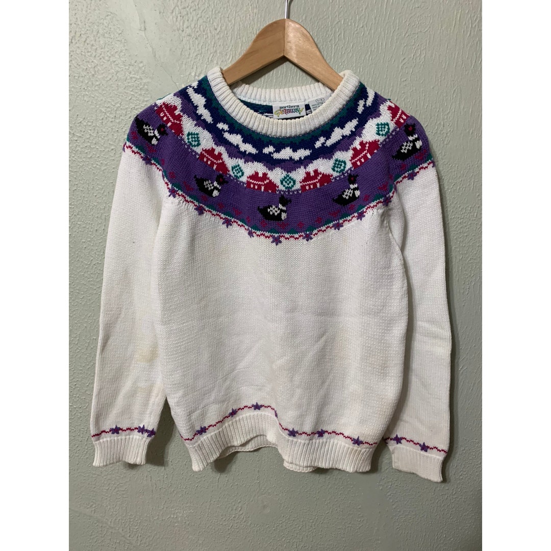 Vintage Heliotrope Loon Ring Neck Knit Sweater - Etsy