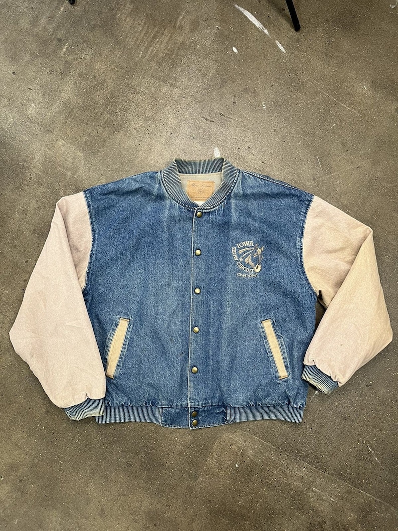 Vintage Varsity Jacket 98 Iowa Horse Rider Championship Coat Vintage ...