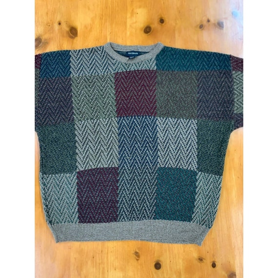Vintage Block Wave Knit Sweater 2000s y2k 90s 80s men… - Gem