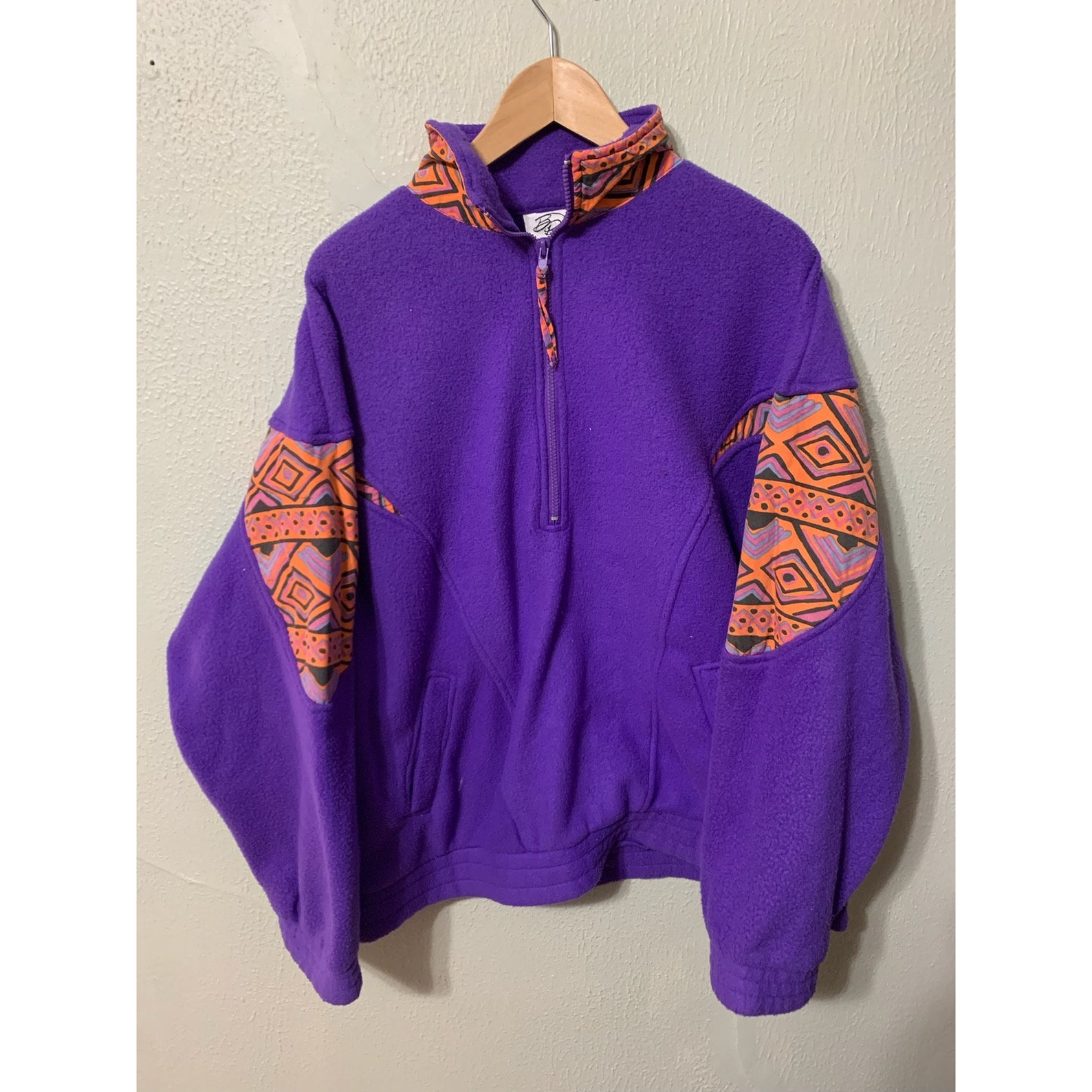 Vintage 1990s Vaporwave Diamond Neon Fleece Jacket - Etsy