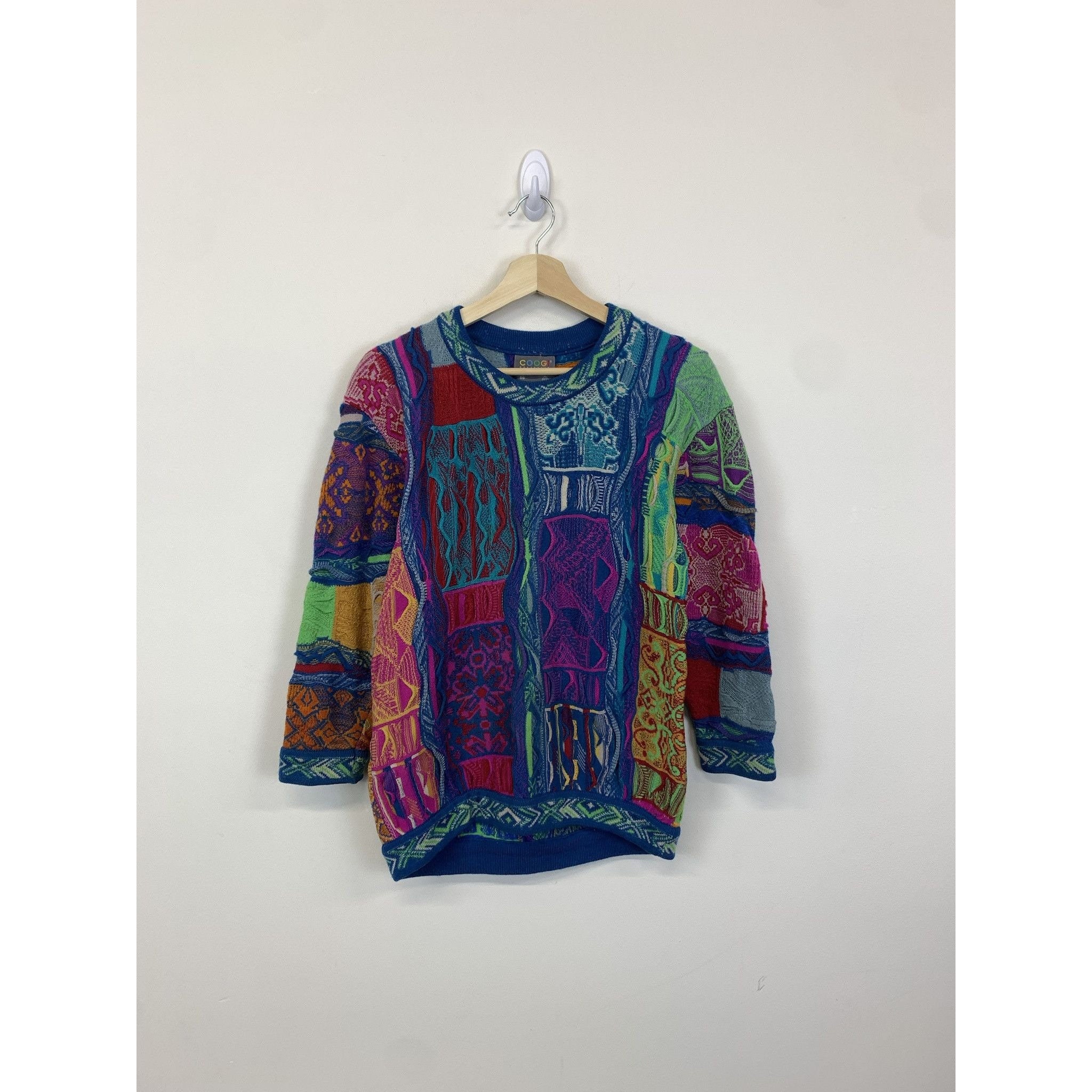 Coogi Australia Notorious BIG Knit Paneled Crazy Crewneck Sweater Size ...