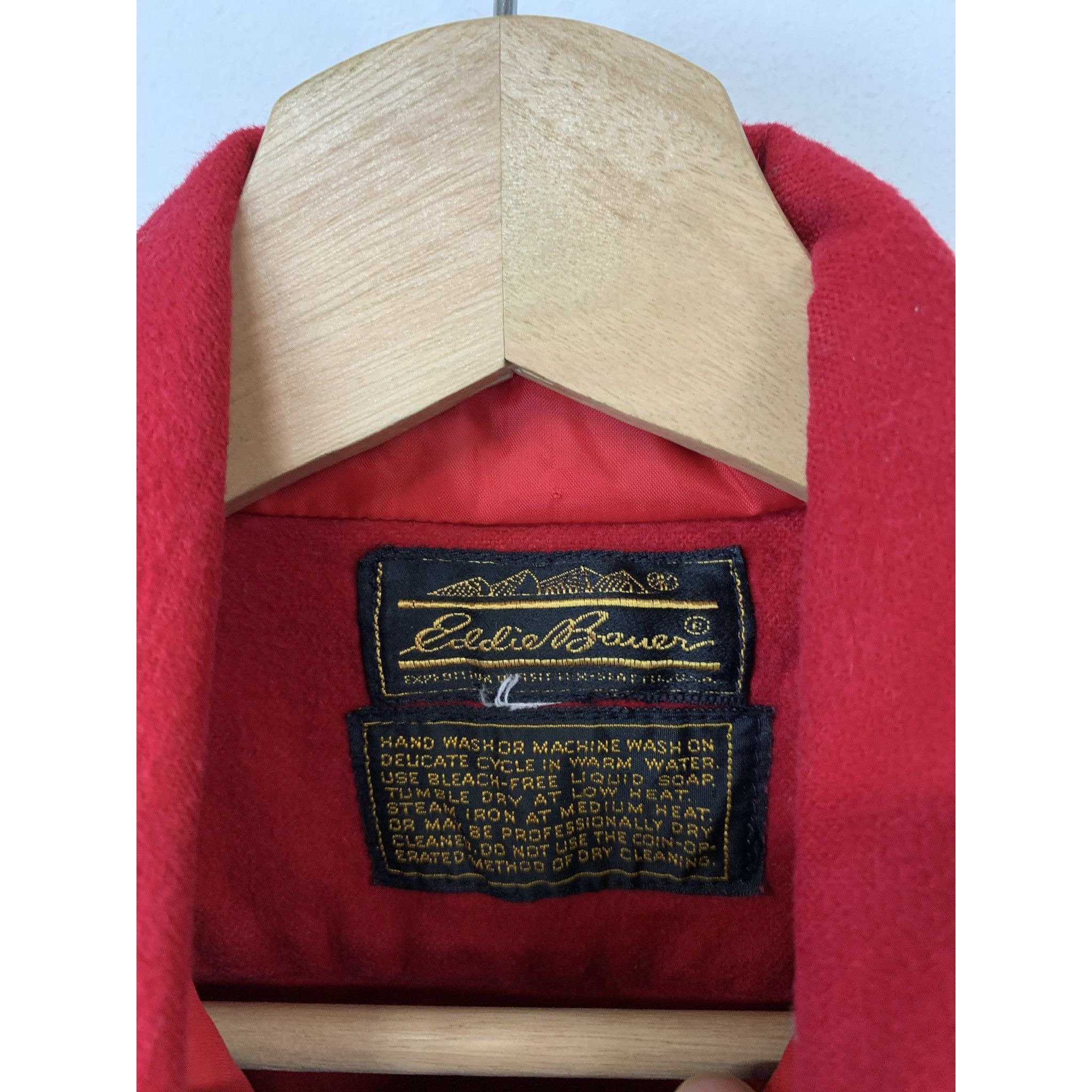 Vintage Eddie Bauer Flannel 1990s Thick Chamois Red Flannel Size L ...