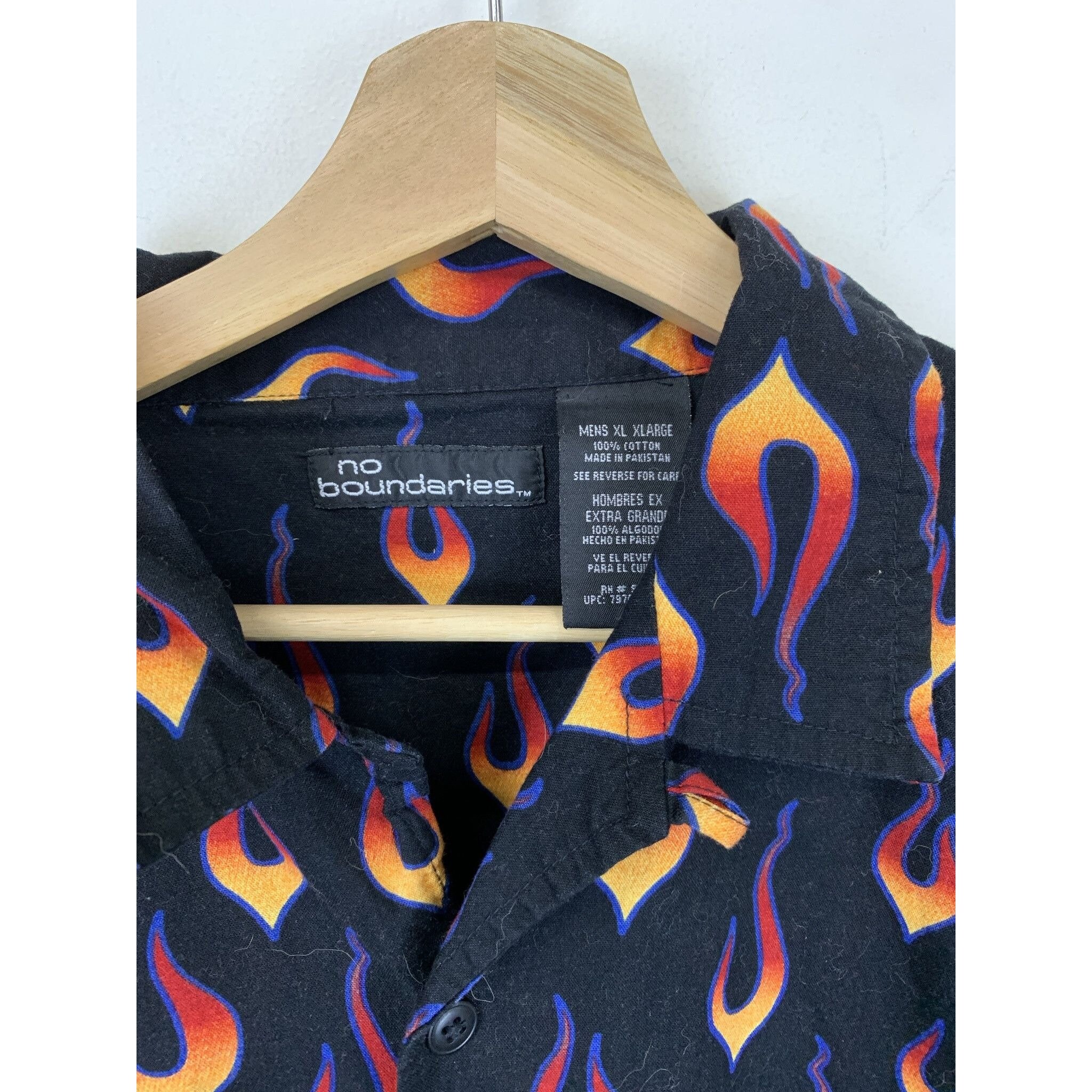 Vintage 1990s No Boundaries Flame Button up Guy Fieri Ricky Shirt Size ...
