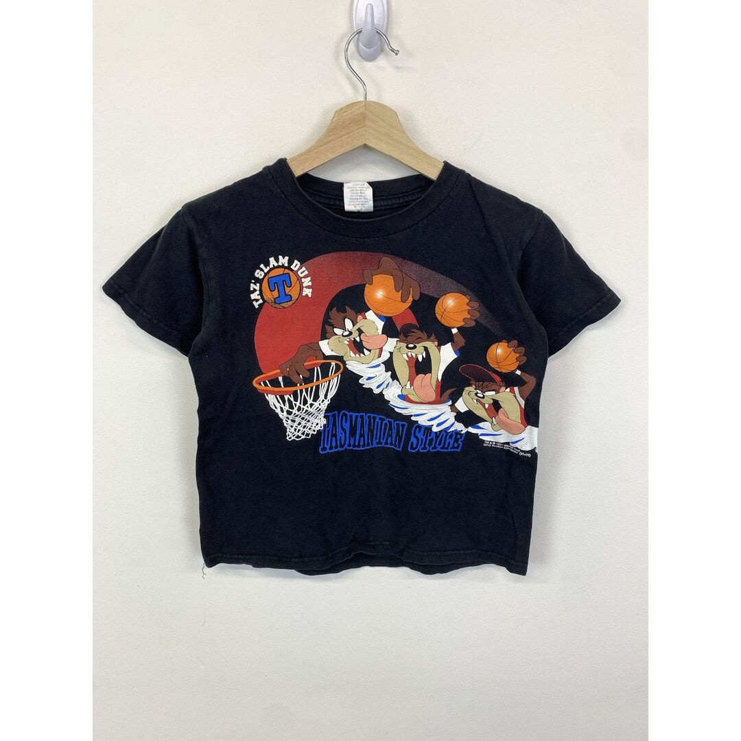 Vintage 1997 Tazmanian Style Taz Slam Dunk Tee Shirt True Vintage ...