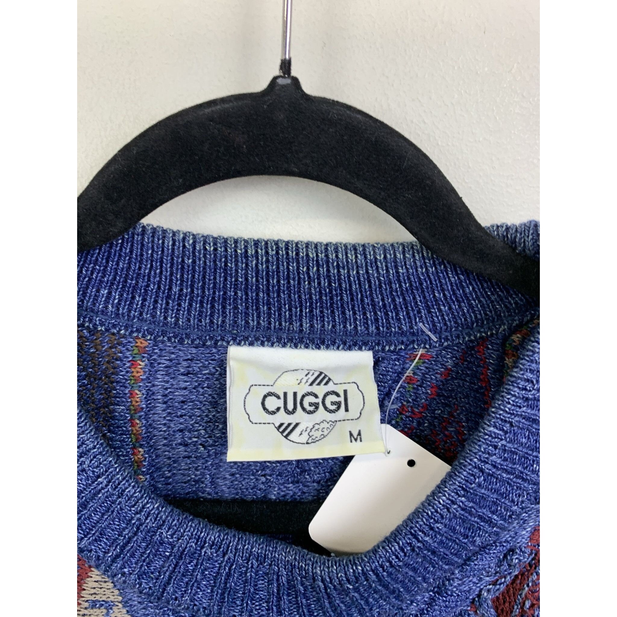 Vintage 1990s CUGGI Googi Blue 3D Knit Sweater Size Medium - Etsy